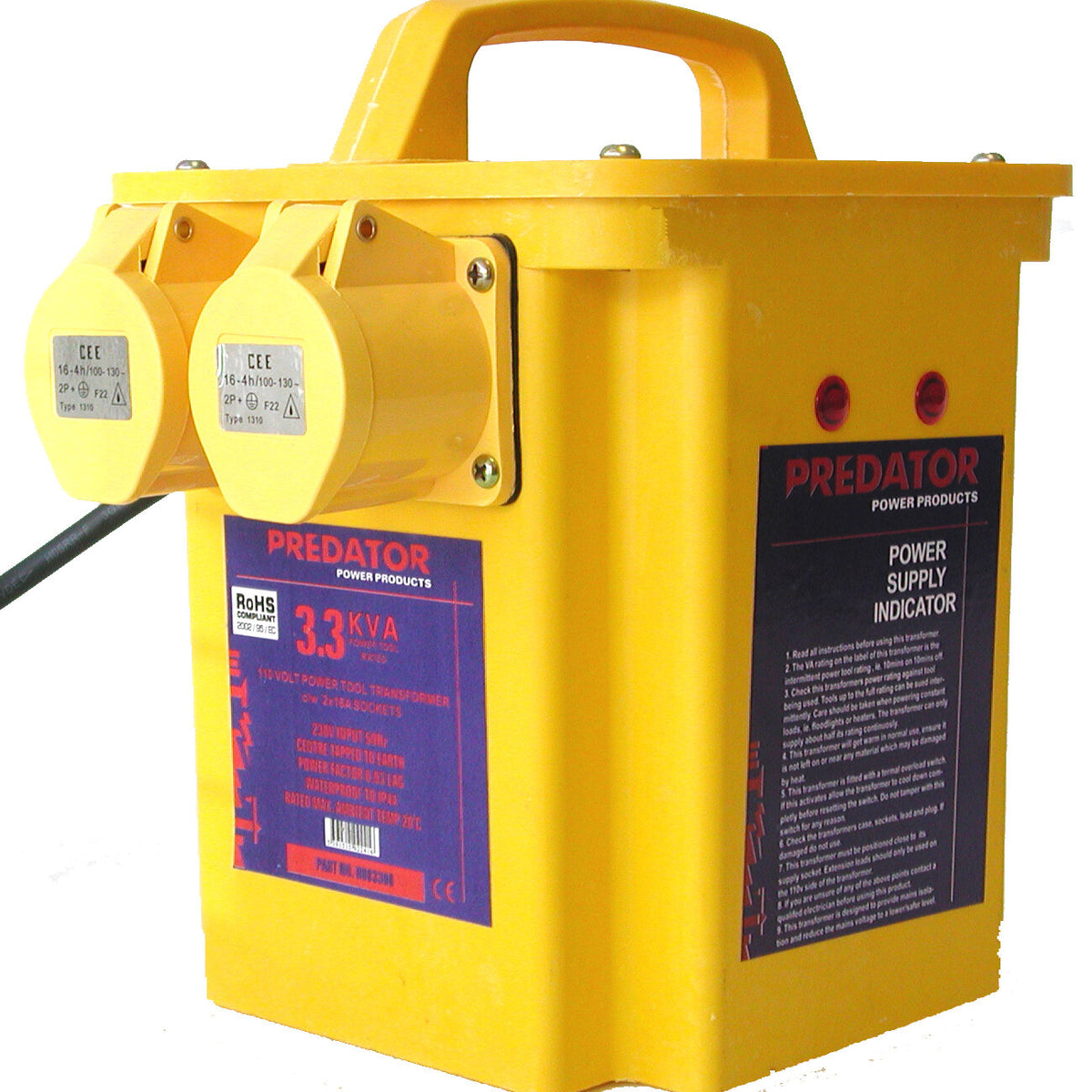3.3KVA TRANSFORMER (3.3kva) AP30/2 3300VA - EA036 – Moycullen Plant & Tool