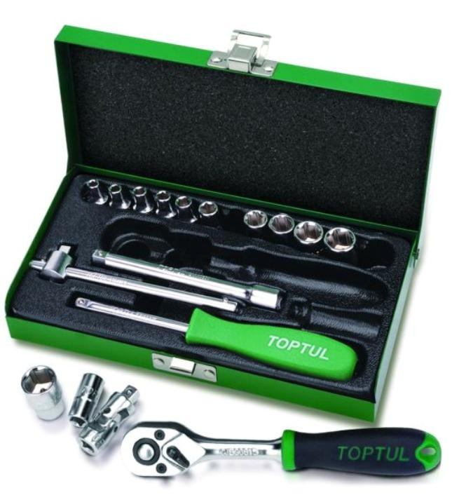 Toptul 1/4" DRIVER SOCKET SET, 17piece - GCAD1702 – Moycullen Plant & Tool