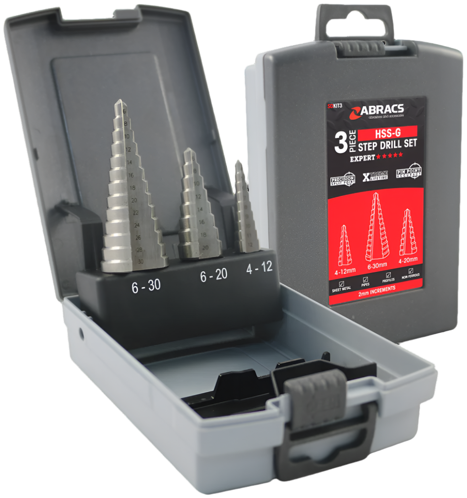 ABRACS 3-PIECE STEP DRILL SET - TL579 – Moycullen Plant & Tool